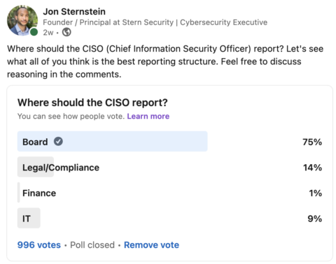 Where Should the CISO Report? - Stern Security